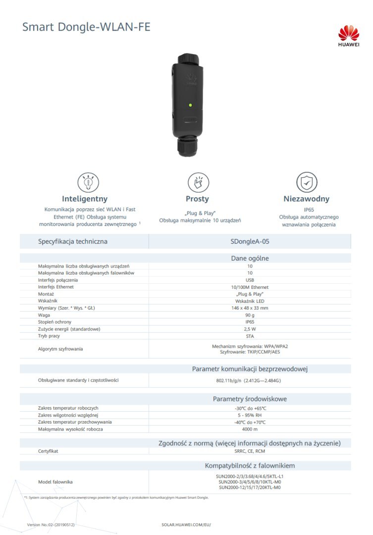 HUAWEI Smart Dongle-WLAN-FE (WiFi) > J-Point sp. z o.o. - fotowoltaika